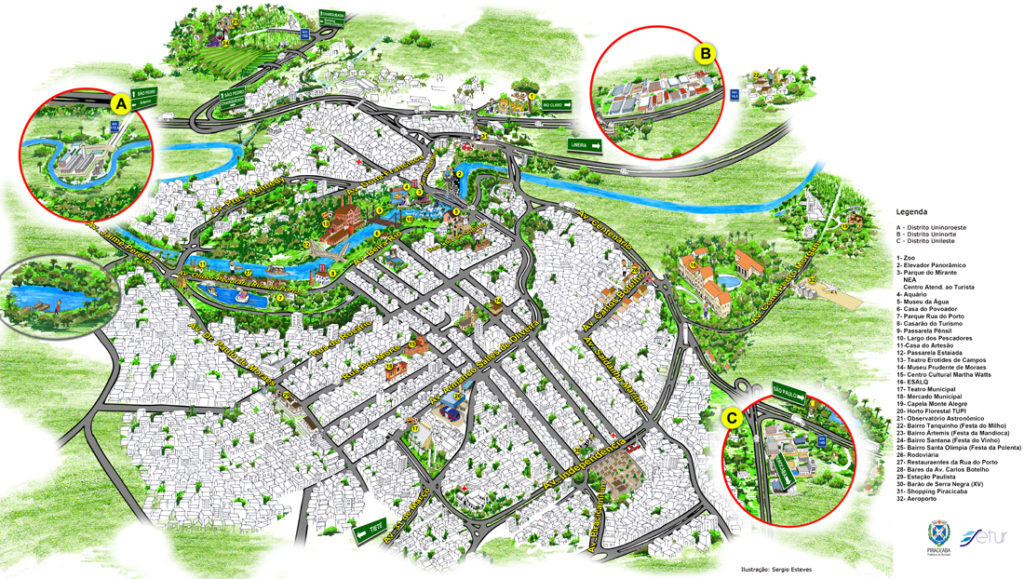Mapa Turístico dos Distritos Industriais – Turismo Piracicaba